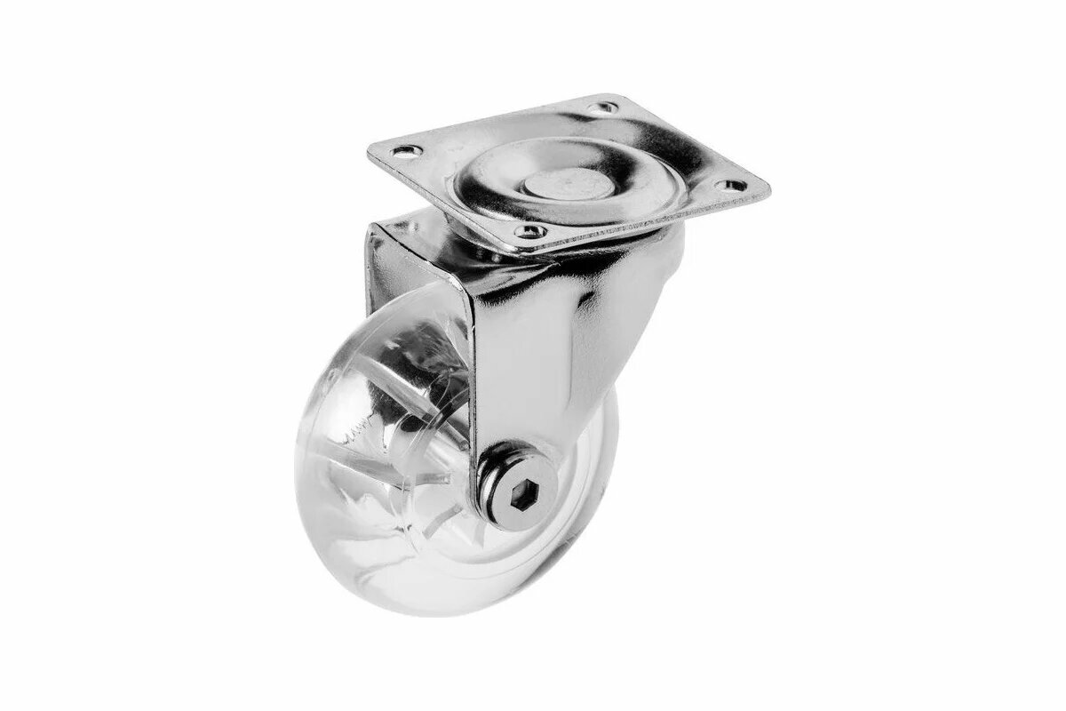 Tech-Krep Колесо апп. поворот, полиуретан, прозрач, площадка, D50мм, б/т - пакет 148461