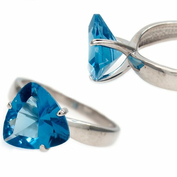 Кольцо, серебро, 925 проба, родирование, кварц