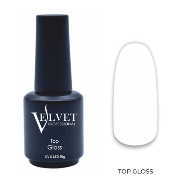 Топ VELVETIME( VELVET) Gloss, для гель-лаков, без липкого слоя, прозрачный, 15 мл