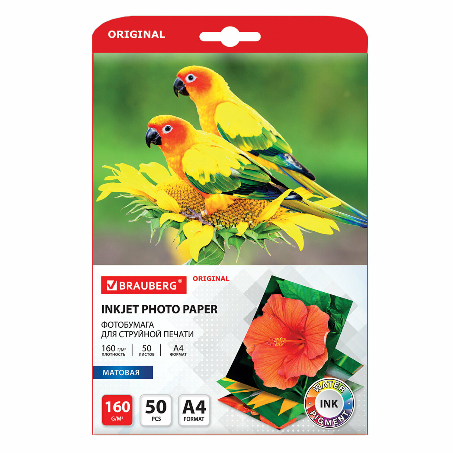 Фотобумага Brauberg матовая, А4, 160 г/м2, односторонняя, 50 листов, original (363985)