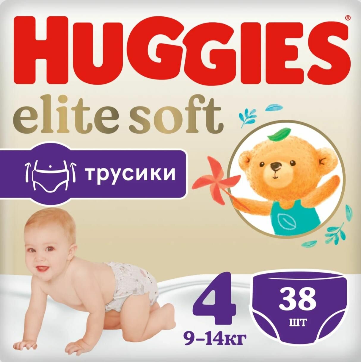 Трусики-подгузники Huggies Элит Софт Mega L, 4, 9-14 кг, 38 шт