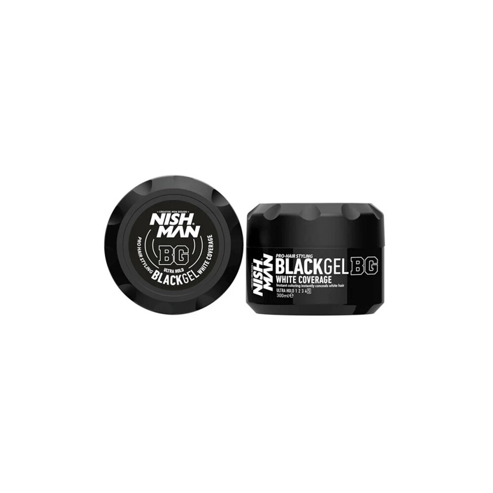 Гель для волос NISHMAN ULTRA HOLD HAIR STYLING 5 BG BLACK GEL (WHITE COVERAGE) 300 мл