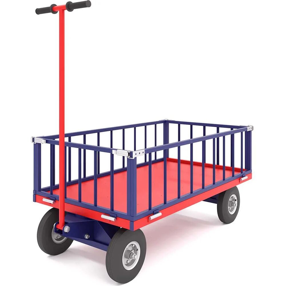 Платформенная усиленная тележка с поворотной осью RUSKLAD тпоб 5 Т, x300 мм