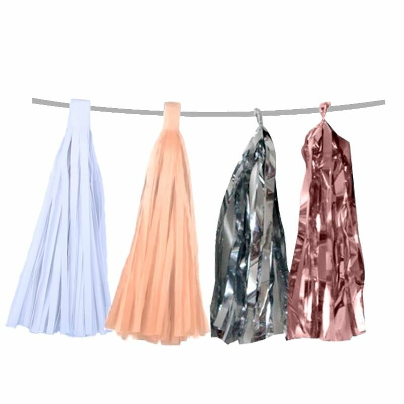 Гирлянда-растяжка Веселый праздник "Тассел", Ассорти, роза голд, листы