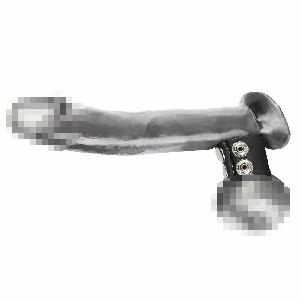 Хомут-утяжка для мошонки из искусственной кожи на клепках SNAP BALL STRETCHER