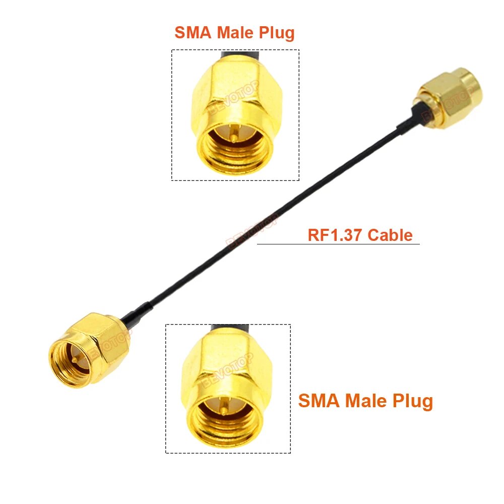 BEVOTOP RF1.37 Кабель SMA/RP-SMA 50 Ом 40CM, SMA M to SMA M