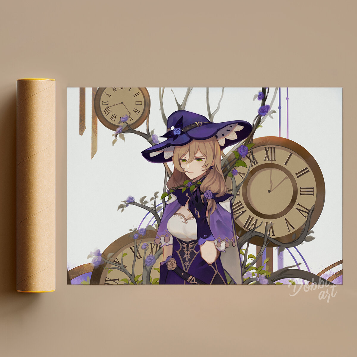 Постер Геншин Импакт 50х70 см без рамы/ Genshin Impact, Лиза Lisa Аниме плакат, игра Геншин