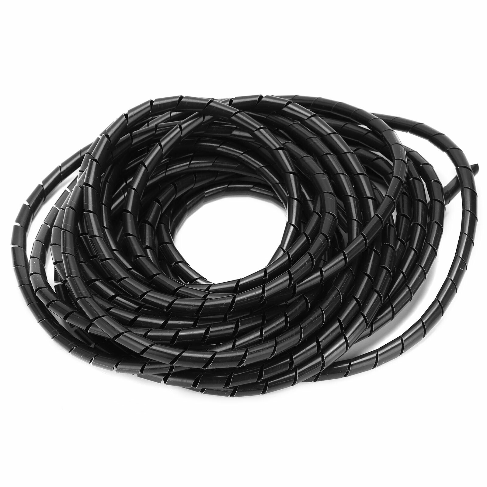 Упаковка спиральной обертки для проводов Cable Organizer Management черного цвета диаметр 8 мм длина 10 метров для прокладки проводов, 1 рулон