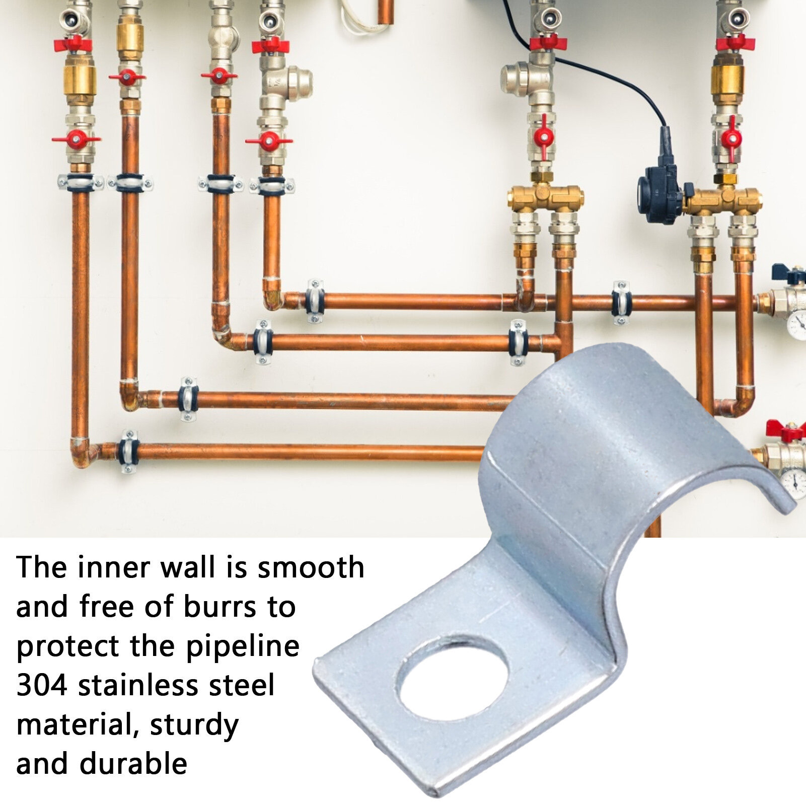 20 шт. хомут для труб с одним отверстием, оцинкованный зажим для труб из нержавеющей стали для колец Ruuber, стальные трубы 12 мм