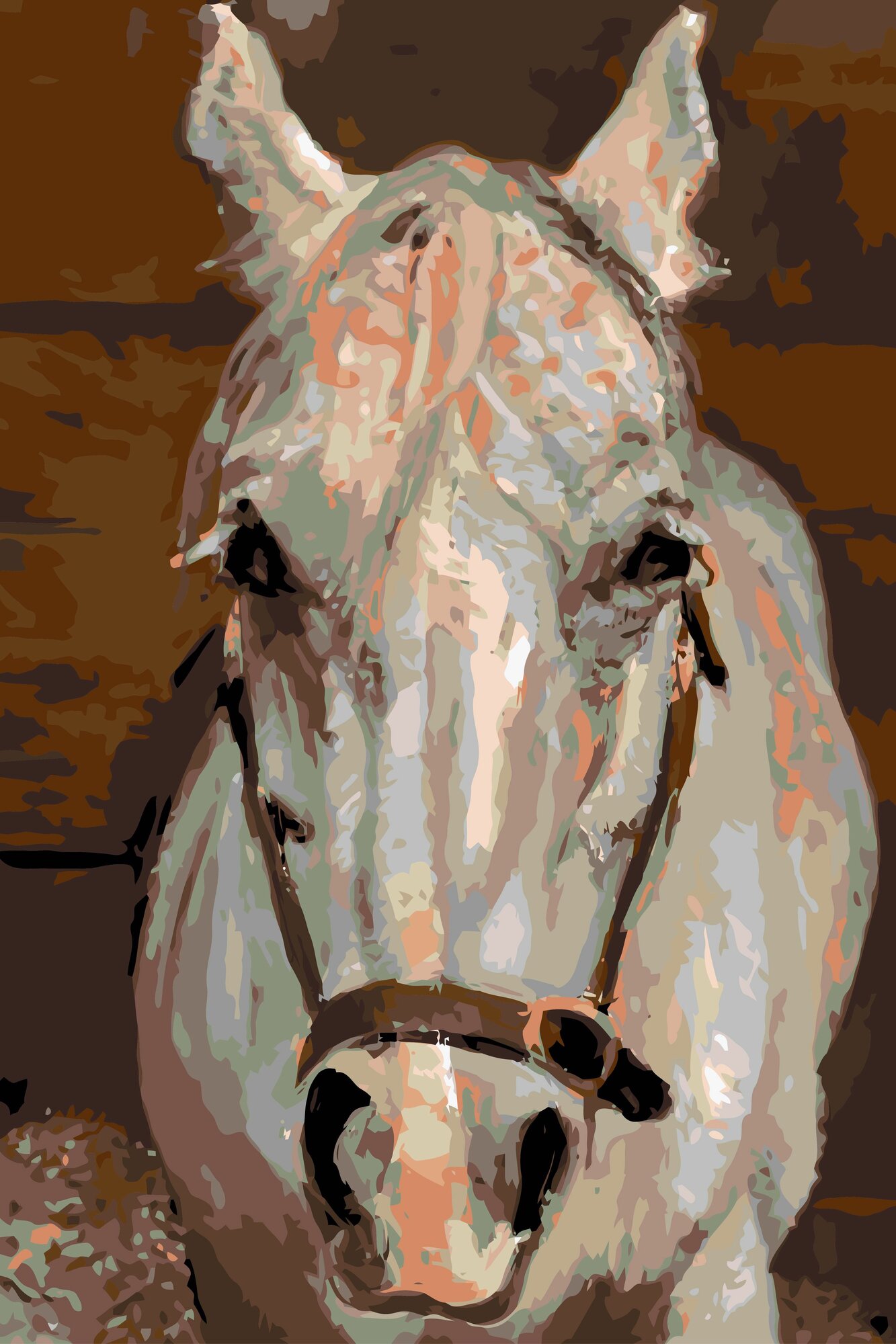 Картина по номерам U-444 "Художник Люсьен Фрейд. Репродукция картины - Серый мерин" 50x70 см