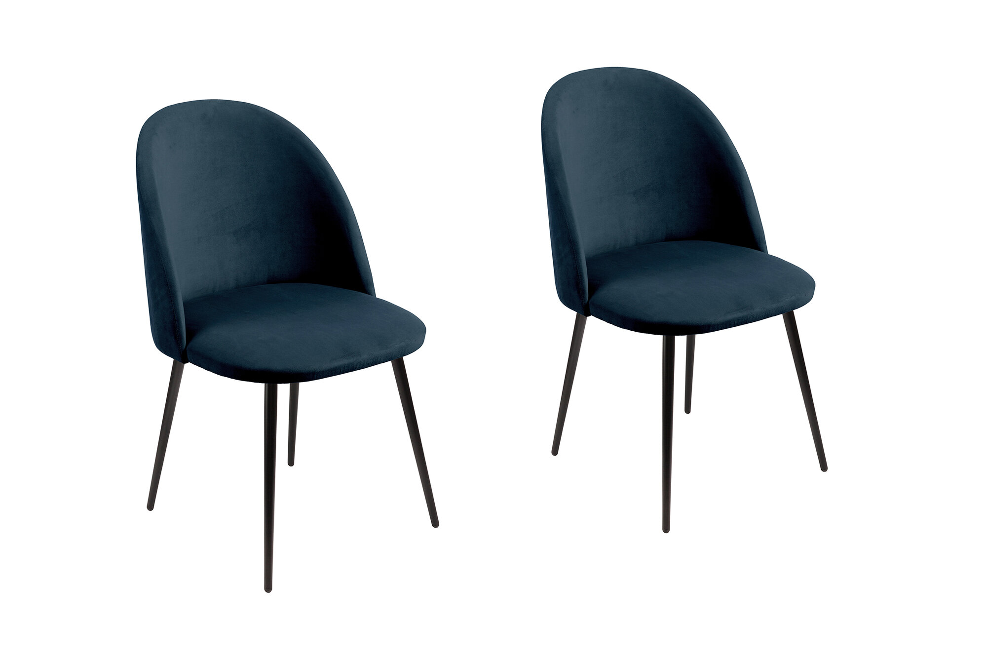 Комплект стульев Нонтон AV 431, 2 шт, 49х81х43 см, черный муар / велюр серо-синий