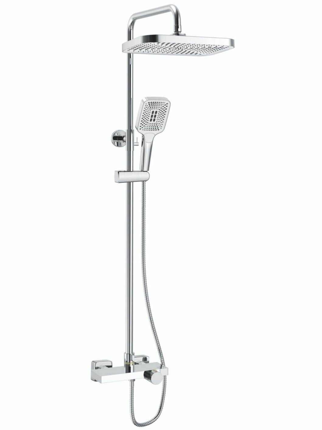 Душевая система Rose с термостатом, верхним тропическим душем и ручной лейкой, хром