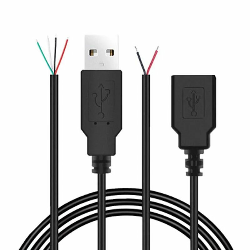 Новый 1M женский мужской 4-жильный светодиодный кабель USB для передачи данных 12 В 2-жильный удлинитель для монитора для вентилятора клавиатуры USB зарядное устройство кабель питания