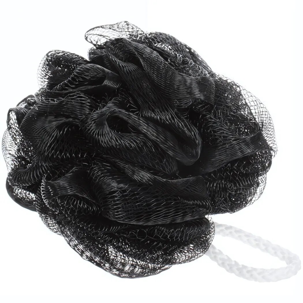 Мочалка для тела Ultramarine, черная, d-13см, полипропилен, удобная