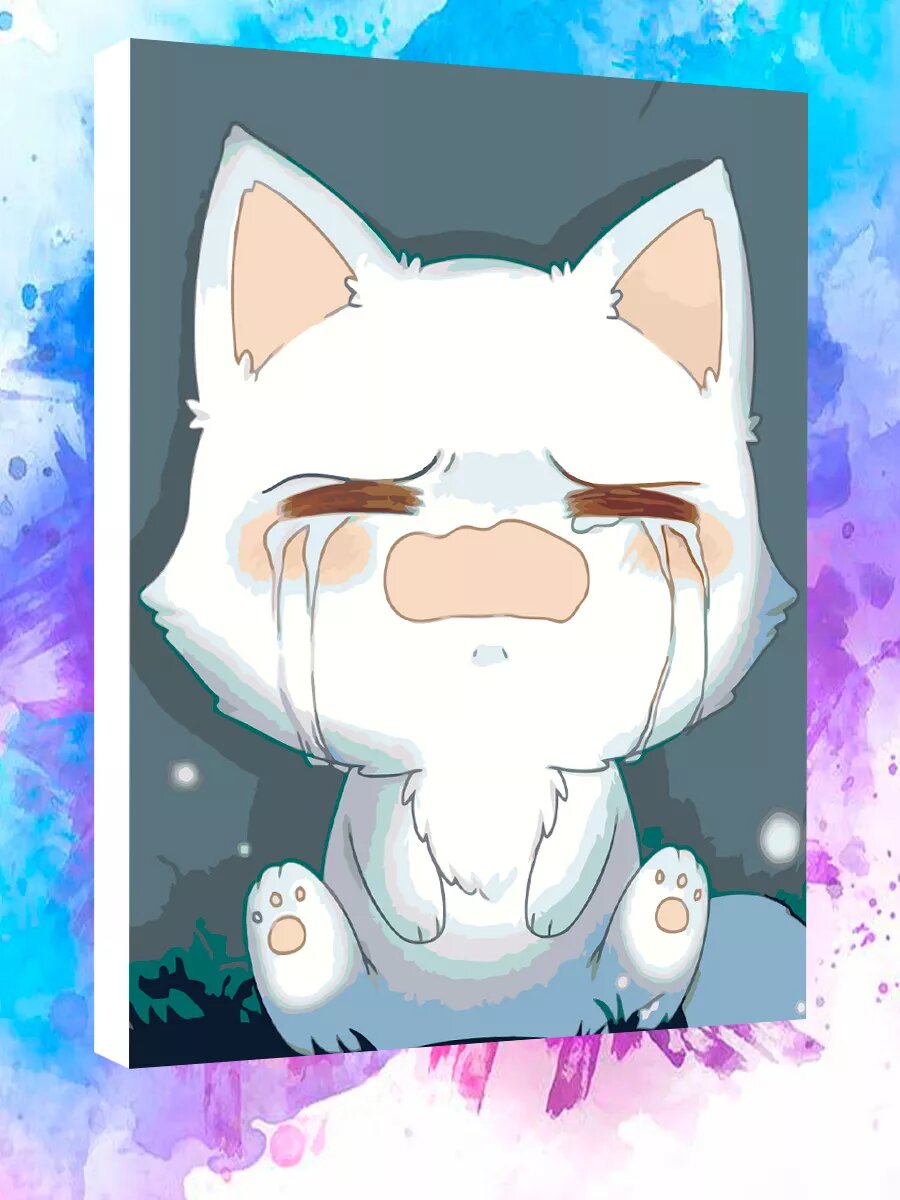 Картина по номерам для детей Котик Рисунок