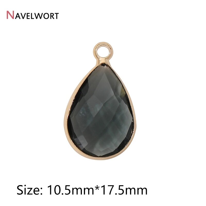 Подвеска NAVELWORT слеза, 18K позолота, 10.5*17.5 мм, 4 шт.