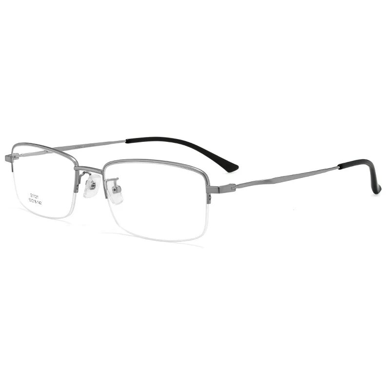 Gmei Optical профессиональные квадратные очки из титанового сплава для мужчин Grey, 1.61, Единая версия, Нет