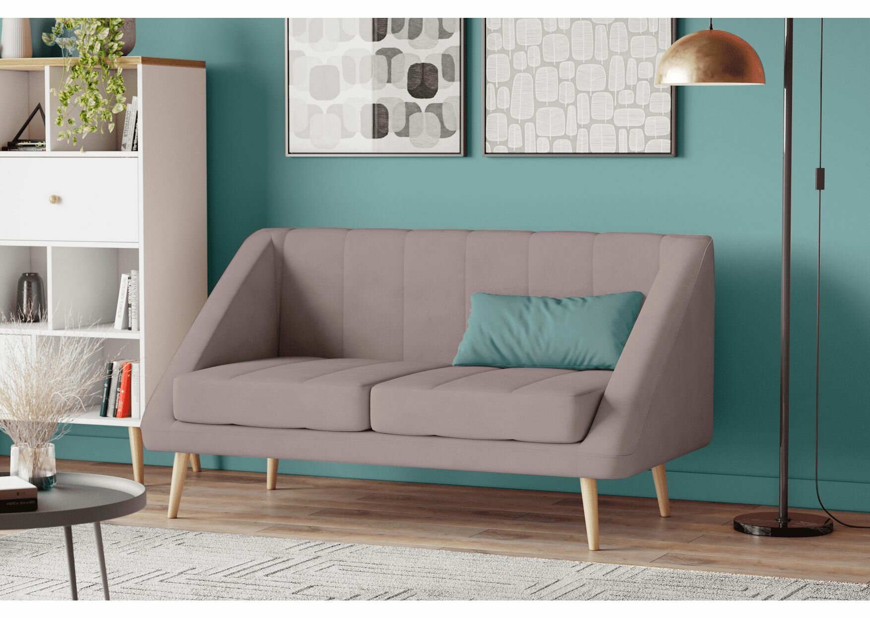 Диван прямой Астрид в цвете бежевый (velutto 18), блок независимых пружин