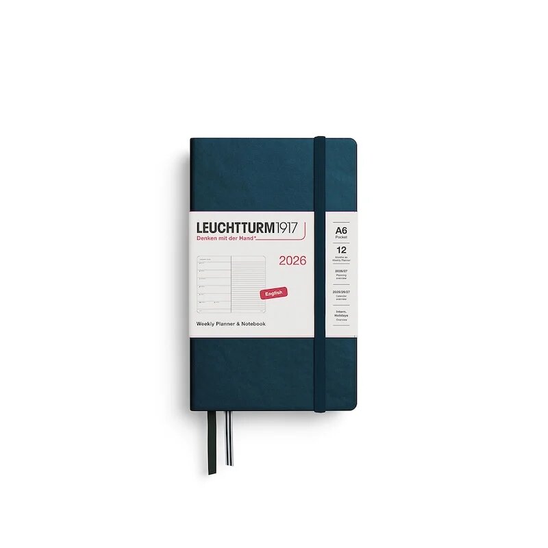 Leuchtturm1917 2026 еженедельный блокнот Deep Sea Blue A6 Not