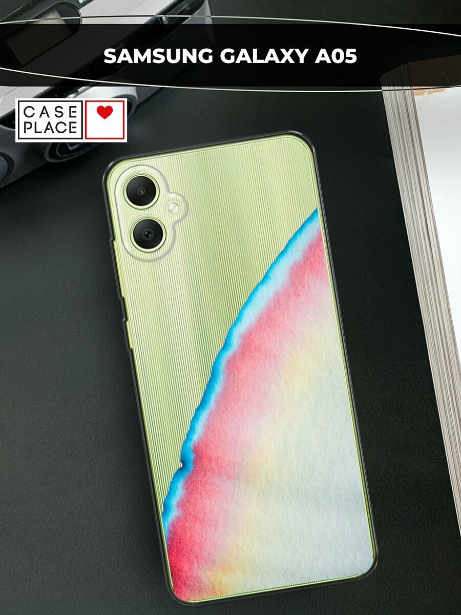 Чехол на Samsung Galaxy A05 / Самсунг Галакси A05 с принтом Слияние красок, прозрачный