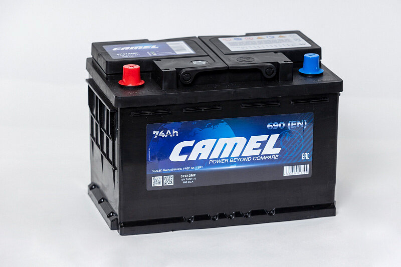 Аккумулятор автомобильный CAMEL 74Ah 690A ПП (57413MF) (278x175x190) L3 278x175x190
