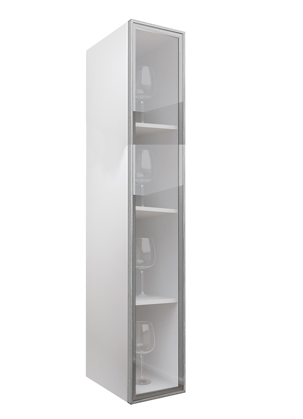 Фасад из алюминиевого профиля со стеклом Aluminum Glass 14,7х102,1 см, алюминий браш/бесцветное