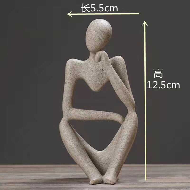 Набор абстрактных фигурок медитирующих для украшения дома, включающий абстрактные фигуры, элементы дизайна, украшения и предметы интерьера.