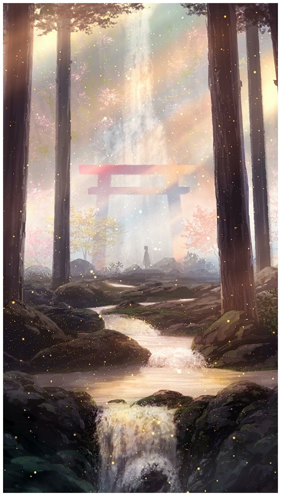 Постер / Плакат / Картина Водопад в лесу 40х50 см в подарочном тубусе