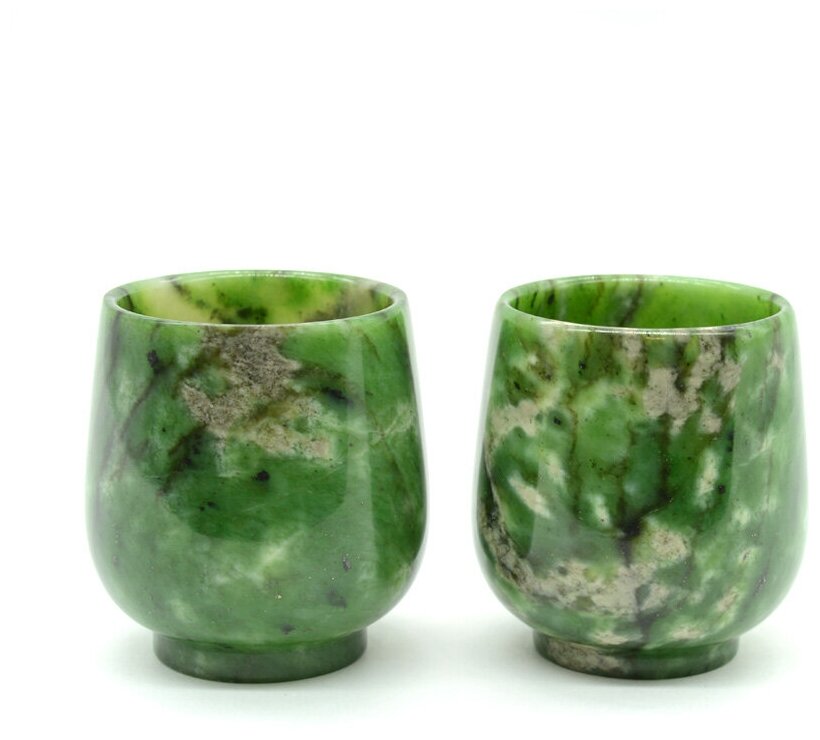 Пара подарочных коньячных бокалов из нефрита 64*64*67мм .