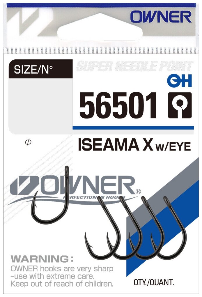 OWNER Крючок Iseama X w/eye BC №1 3шт