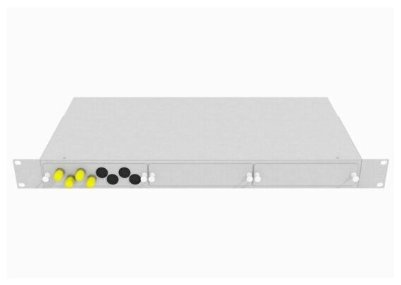 Кросс оптический Toplan , стоечный 19", 4 ST/UPC адаптера, MM, 1U, серый, укомплектованный (КРС-Top-1U-04ST/U-OM2-GY)