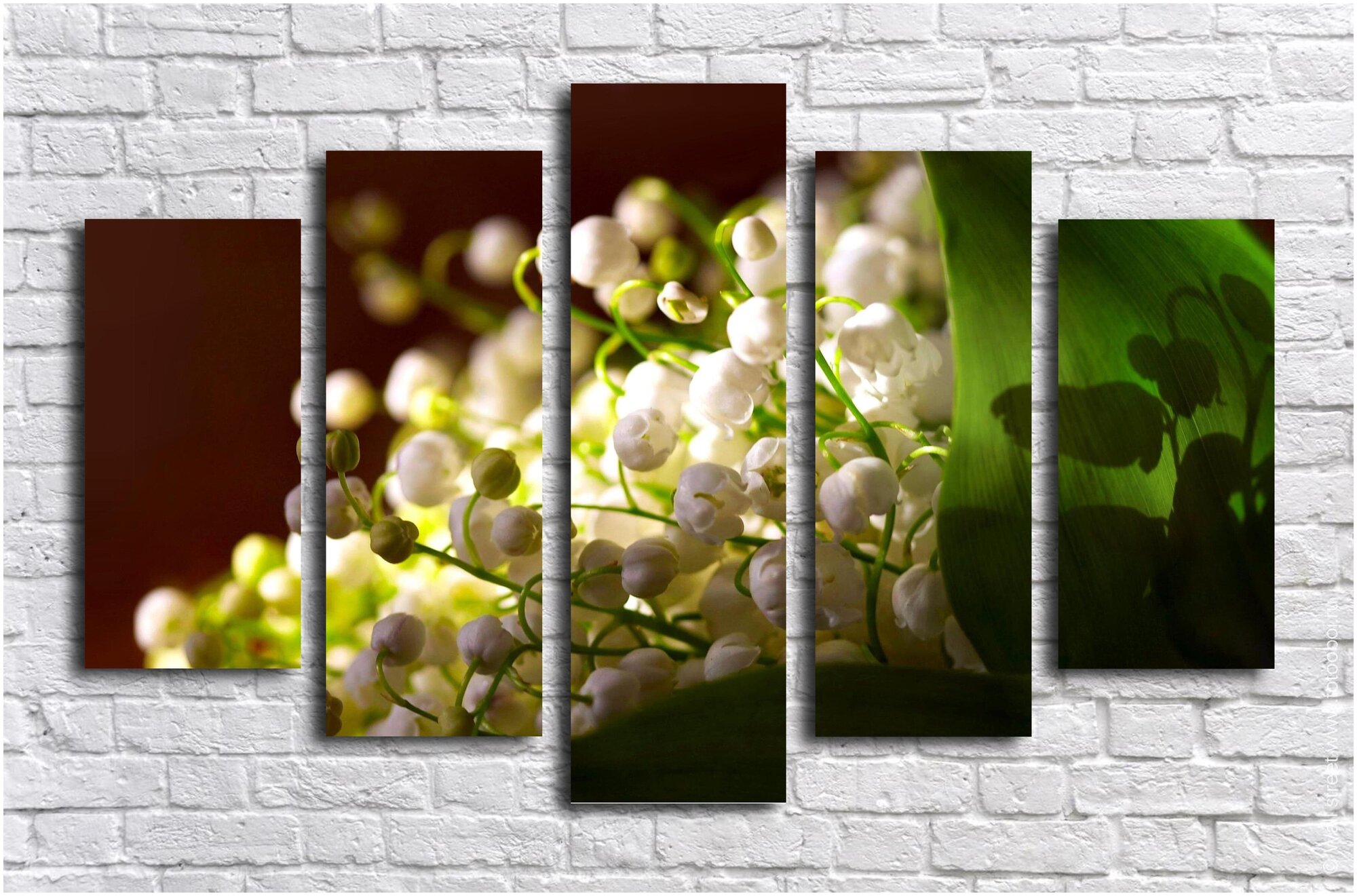 Модульная картина для интерьера / Картина на стену Ландыши 140x80 см