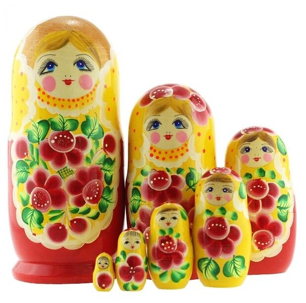 Матрёшка деревянная 7 мест 19 см сувенирная продукция