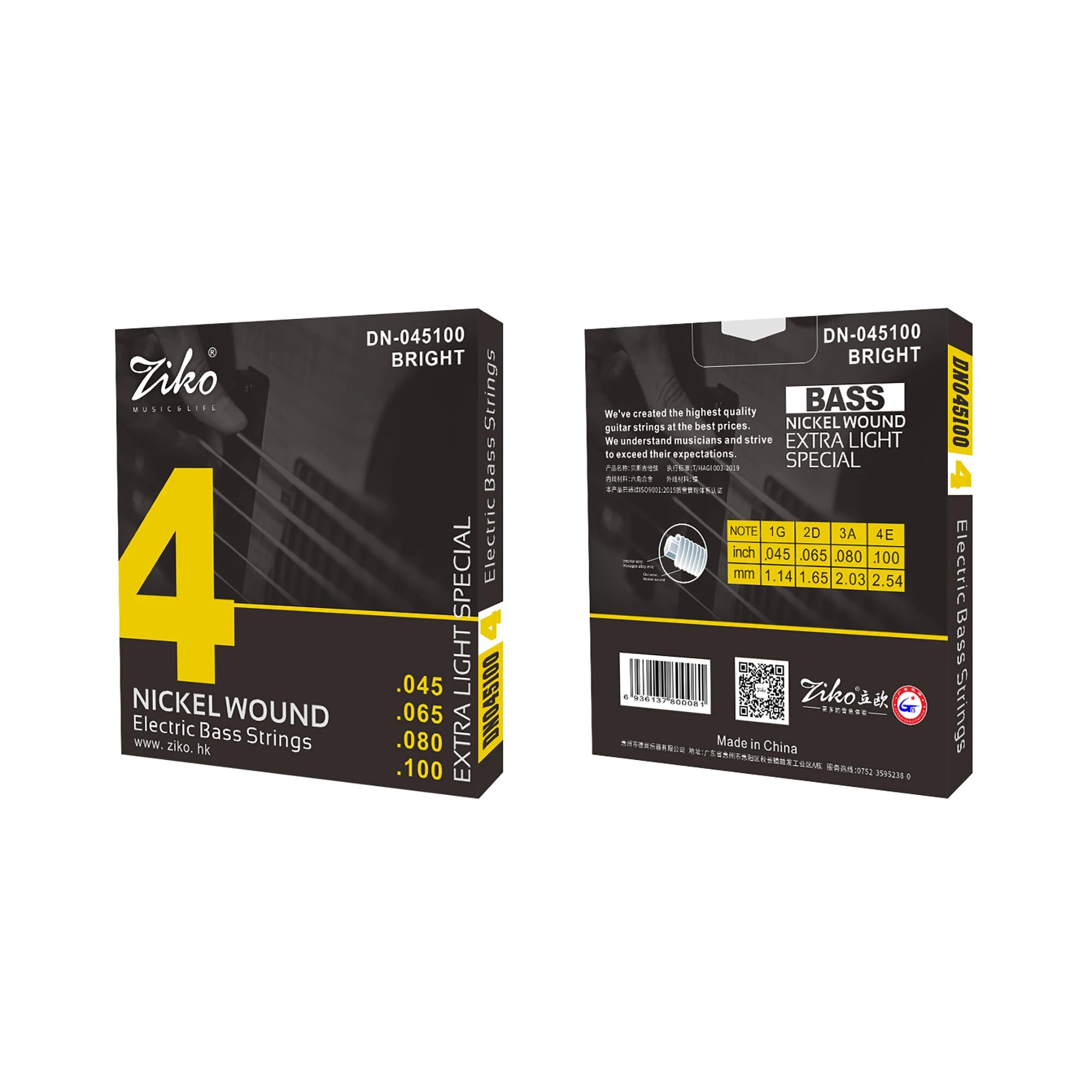 Струны для бас-гитары ZIKO DN-045100 DN-045125 DN-032128 DN-045100