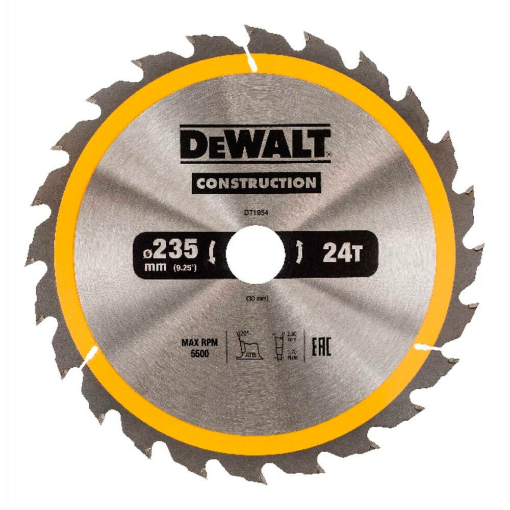 Пильный диск по дереву DeWalt 235х30мм;24T DT1954
