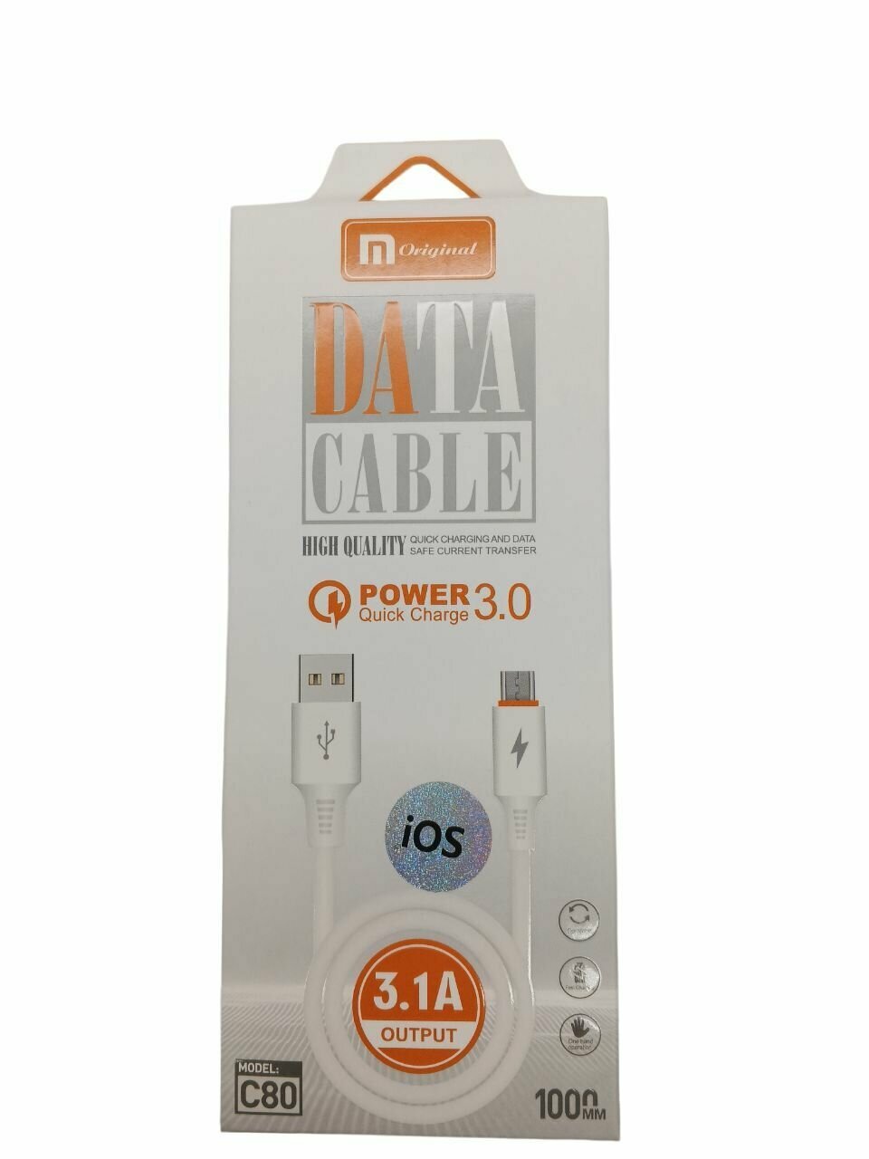 Кабель для Iphone, Lighting, Quick Chardge, 100см