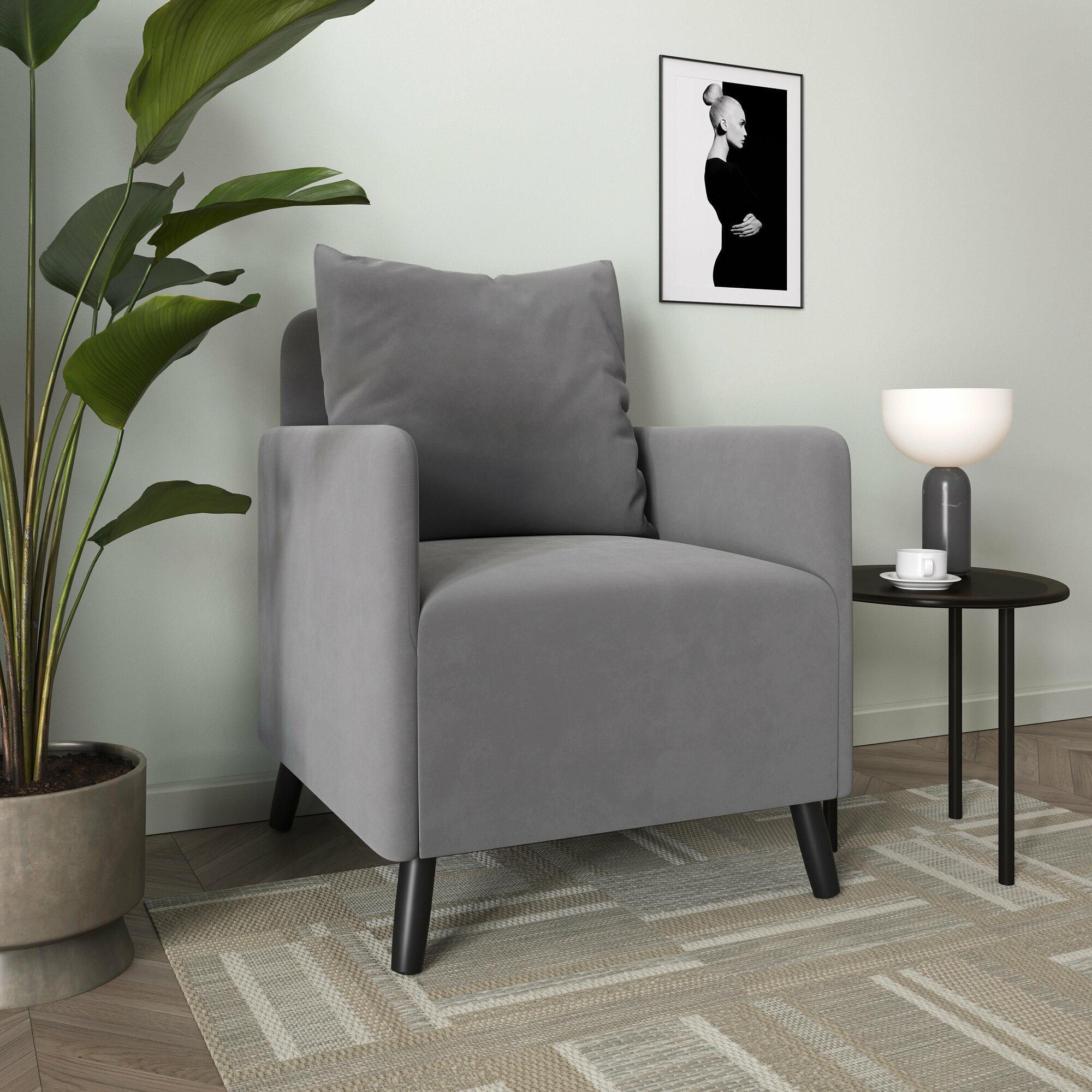 Кресло Salon Tron "Будапешт", 68x72x85см, серое