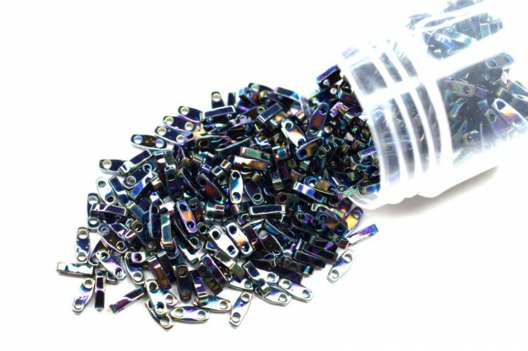 Бисер японский MIYUKI Quarter TILA #0455 синий ирис, металлизированный, 5 грамм