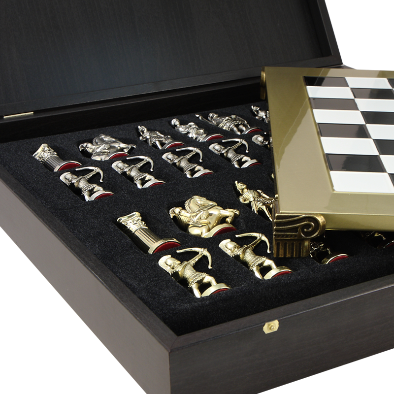 Шахматный набор "Античные войны" (доска 44х44, деревянный короб, фигуры золото/серебро)