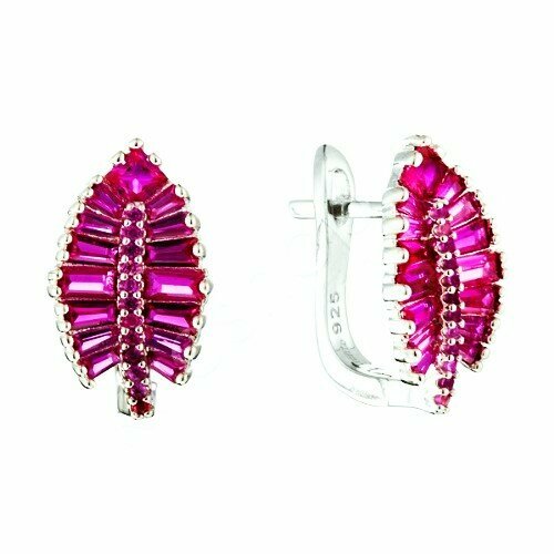 Серьги, серебро, 925 проба, фианит