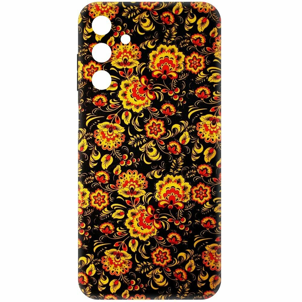 Чехол-накладка Krutoff Soft Case Хохлома для Samsung Galaxy A15 4G (A155) черный