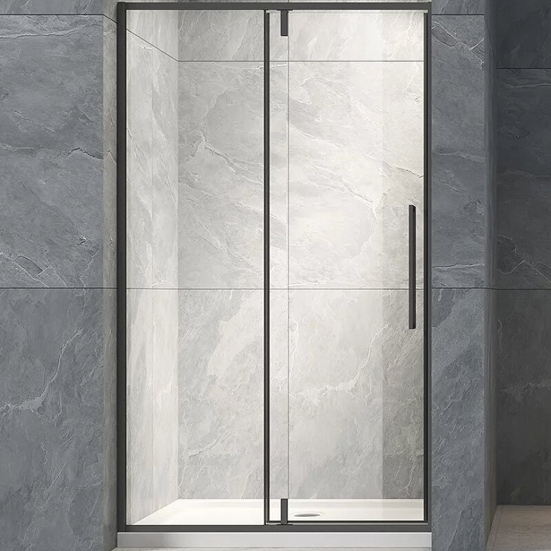 Душевая дверь Veconi Vianno 110х195 профиль черный, стекло прозрачное VN34B-110-01-C7