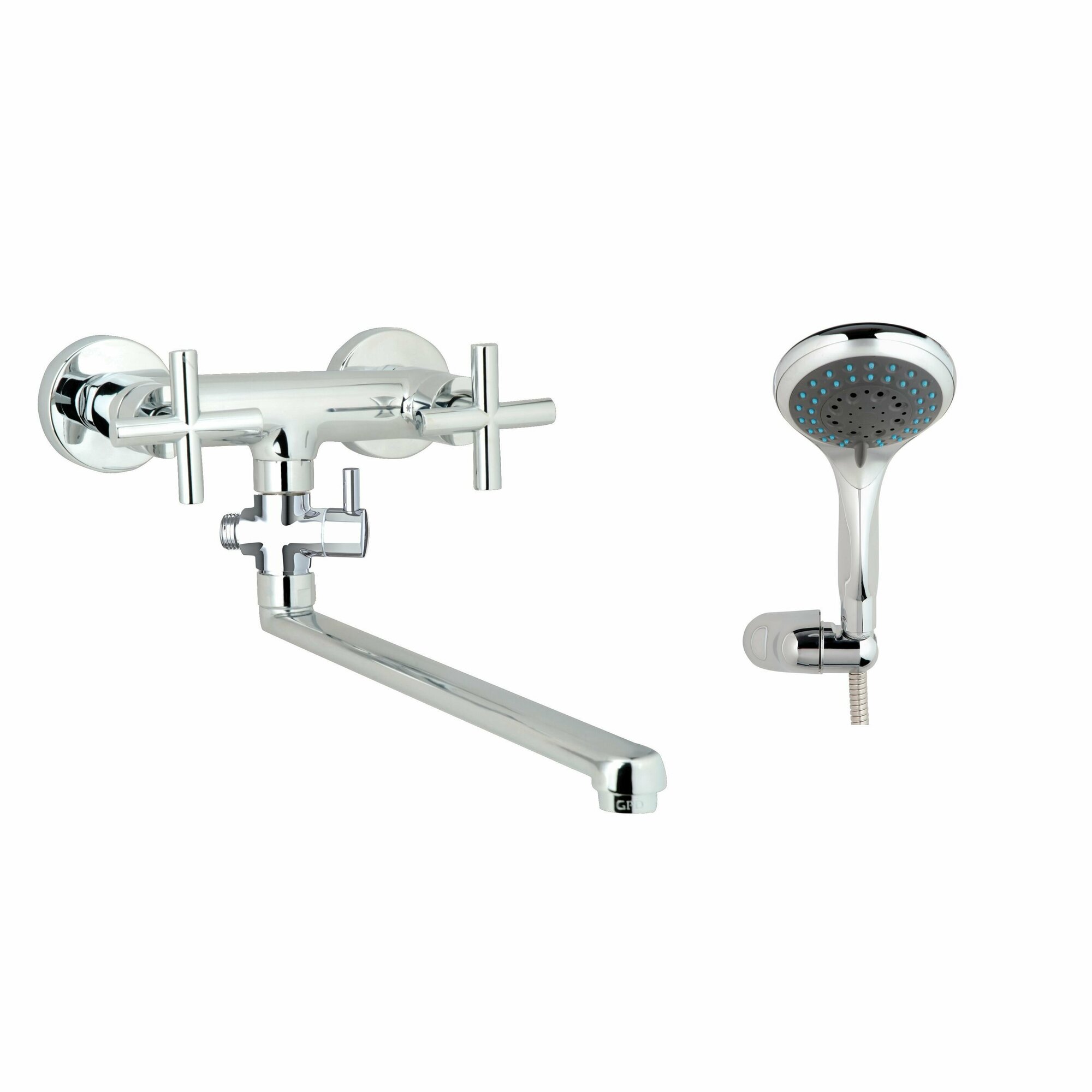 Смеситель универсальный 30 см c душевой насадкой Хром GPD NINO AEB08-3