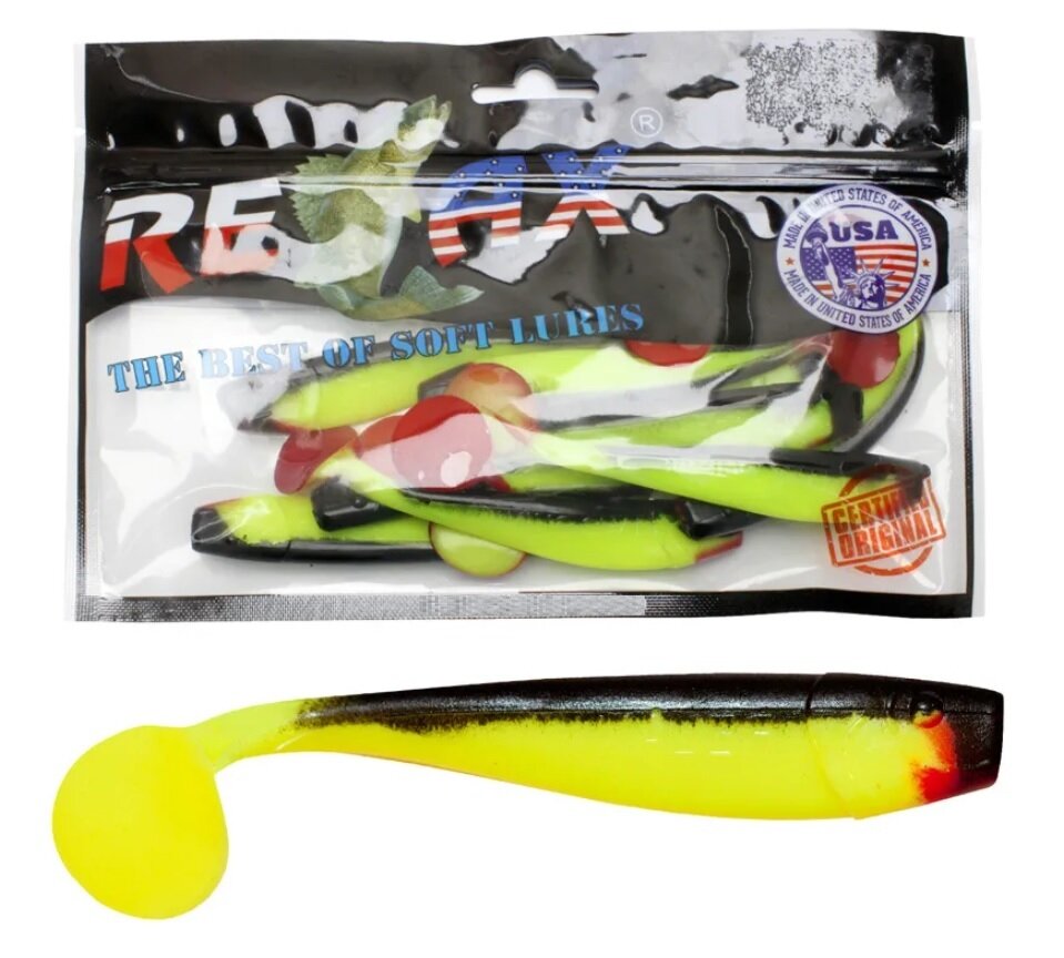 Мягкая силиконовая приманка риппер RELAX KINGSHAD 4, 10,0cm 8,9g цвет S056 (Silk, Black) 1 уп. по 10 шт.