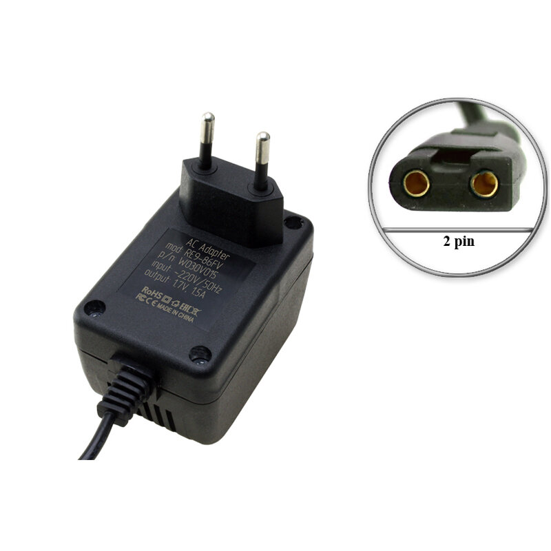 Адаптер (блок) питания 1.7V 1.5A 2pin (RE9-86, WERGD60K7664, RE9-86FV) трансформаторный, устройство для бритв Panasonic