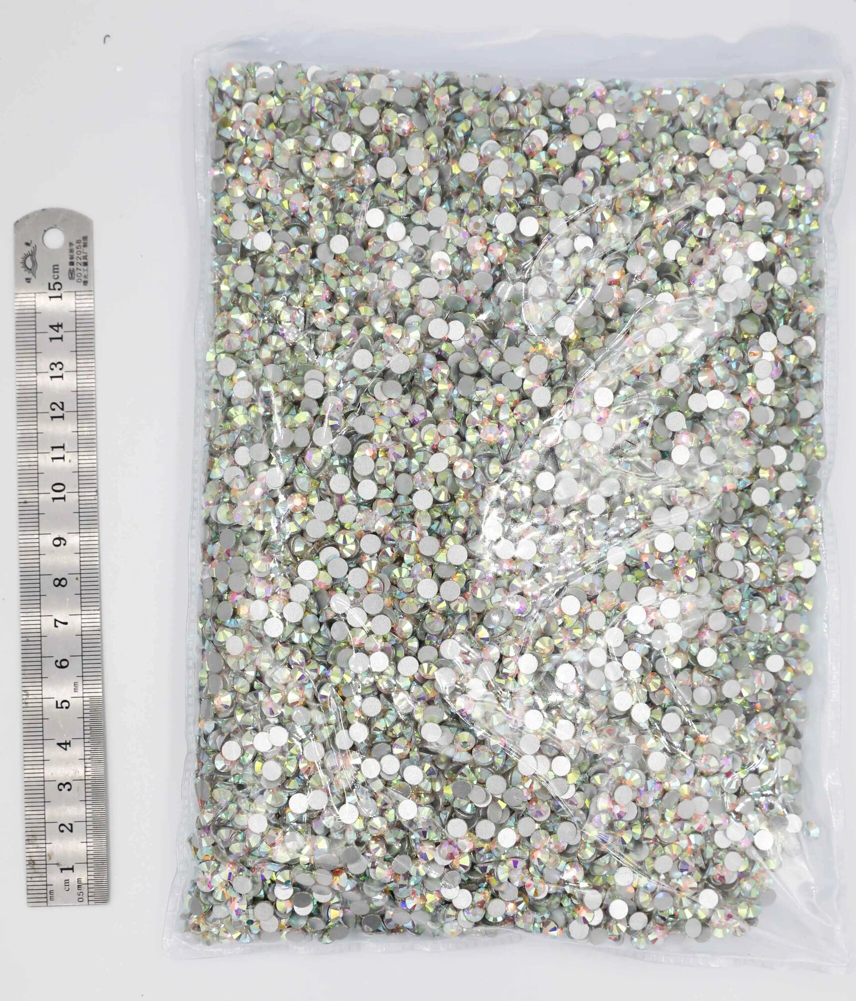 Стразы хрустальные стеклянные круглые плоские без горячей фиксации ZhanwSP Crystal AB