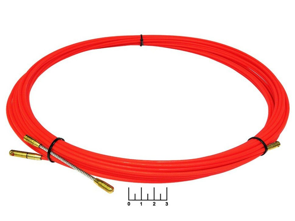 Струна для протяжки кабеля 3.5мм 20м мини УЗК красная (8-820)