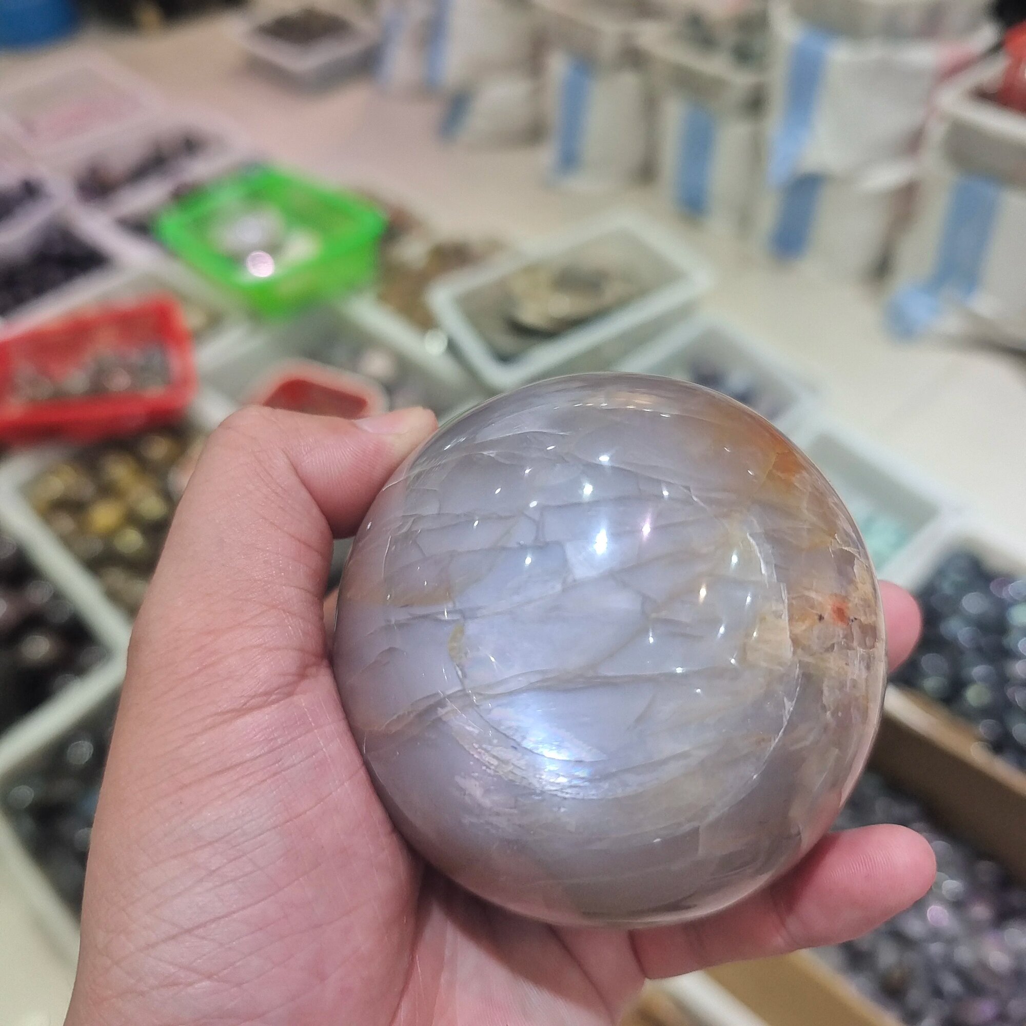 Натуральный Оранжевый Лунный Камень, Кристалл Кошачьего Глаза, Лечебный Камень, Декор В Стиле Фэн-шуй, Светящийся Домашний Офис