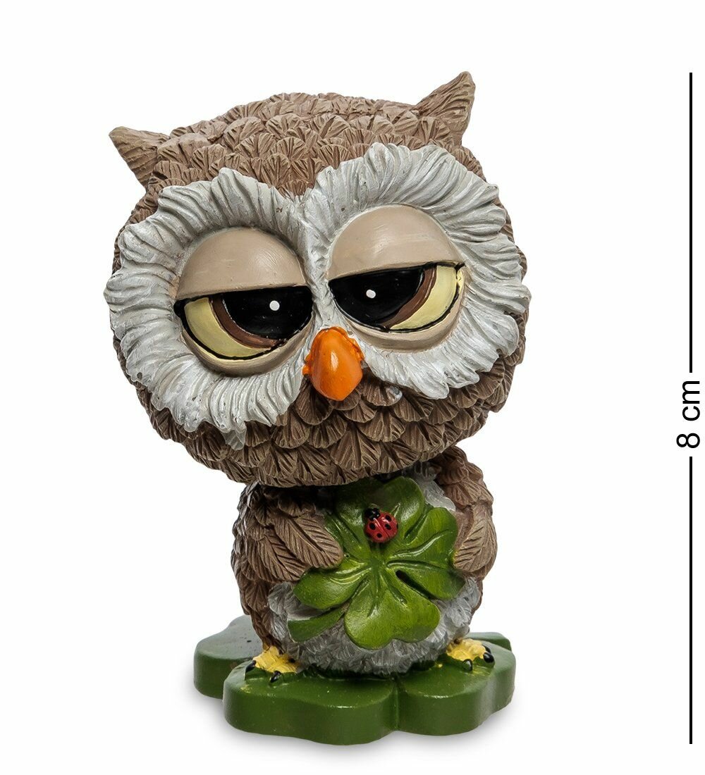 Фигурка Сова с четырехлистником - на удачу