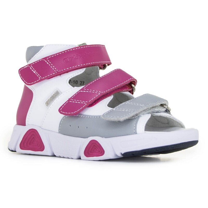 Обувь ортобум ортопедическая детская (сандали) арт.27057-10 белый/лиловый р.32